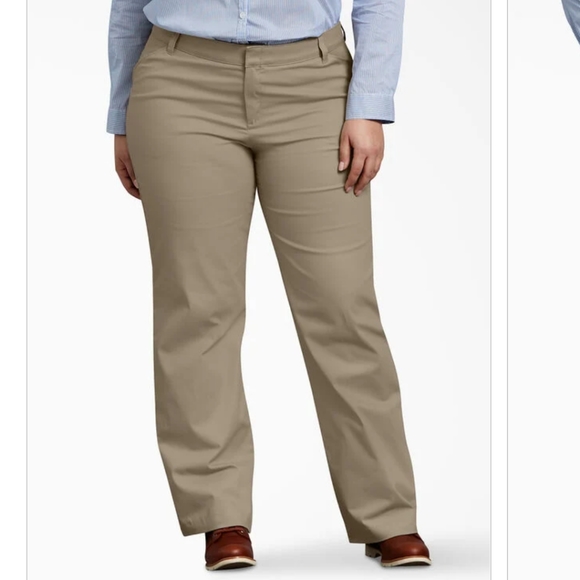 Dickies Pants And Jumpsuits Womens Plus Relaxed Fit Straight Leg Stretch Twill Pants Desert
